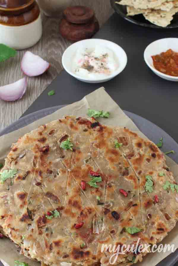 Authentic Sindhi Koki | Pyaaz Ki Koki • My Culinary Expressions