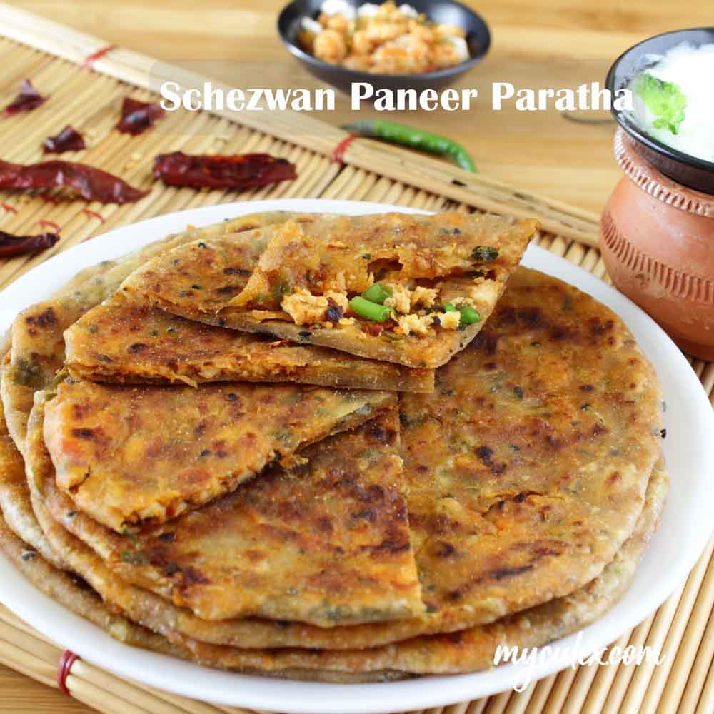 schezwan paratha 2 • My Culinary Expressions