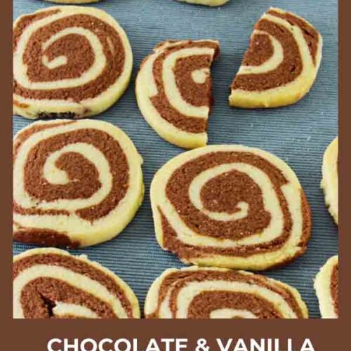 Chocolate Vanilla Pinwheel Cookies • My Culinary Expressions