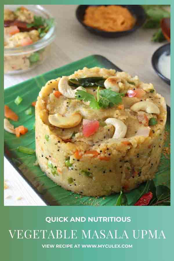 Vegetable Masala Upma | Masala Upma recipe | Quick Breakfast • My ...