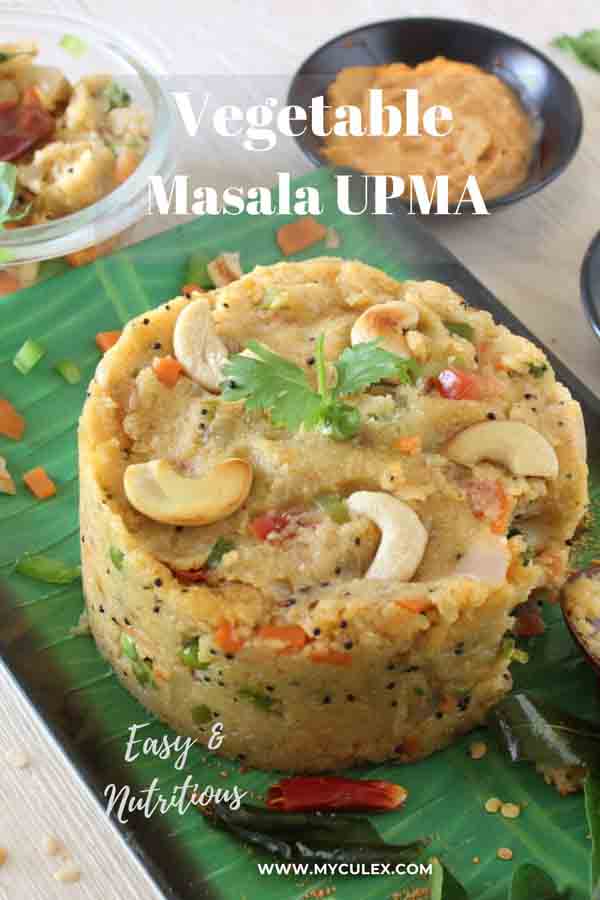 Vegetable Masala Upma | Masala Upma recipe | Quick Breakfast • My ...