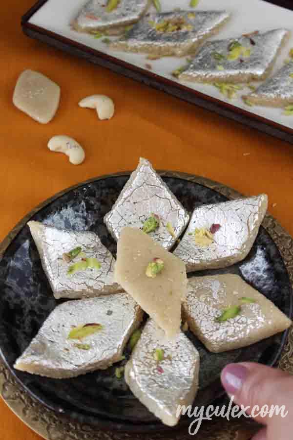 3 ingredient Kaju Katli | Cashew Katli Recipe • My Culinary Expressions