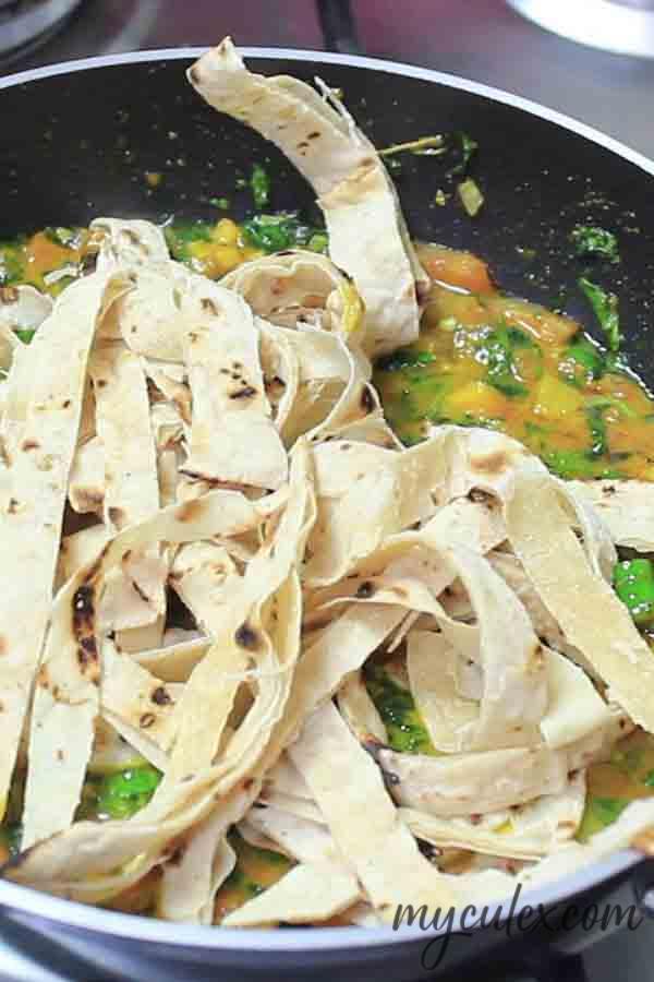 Seyal Maani with Methi | Breakfast from Leftover Roti in Pasta style ...