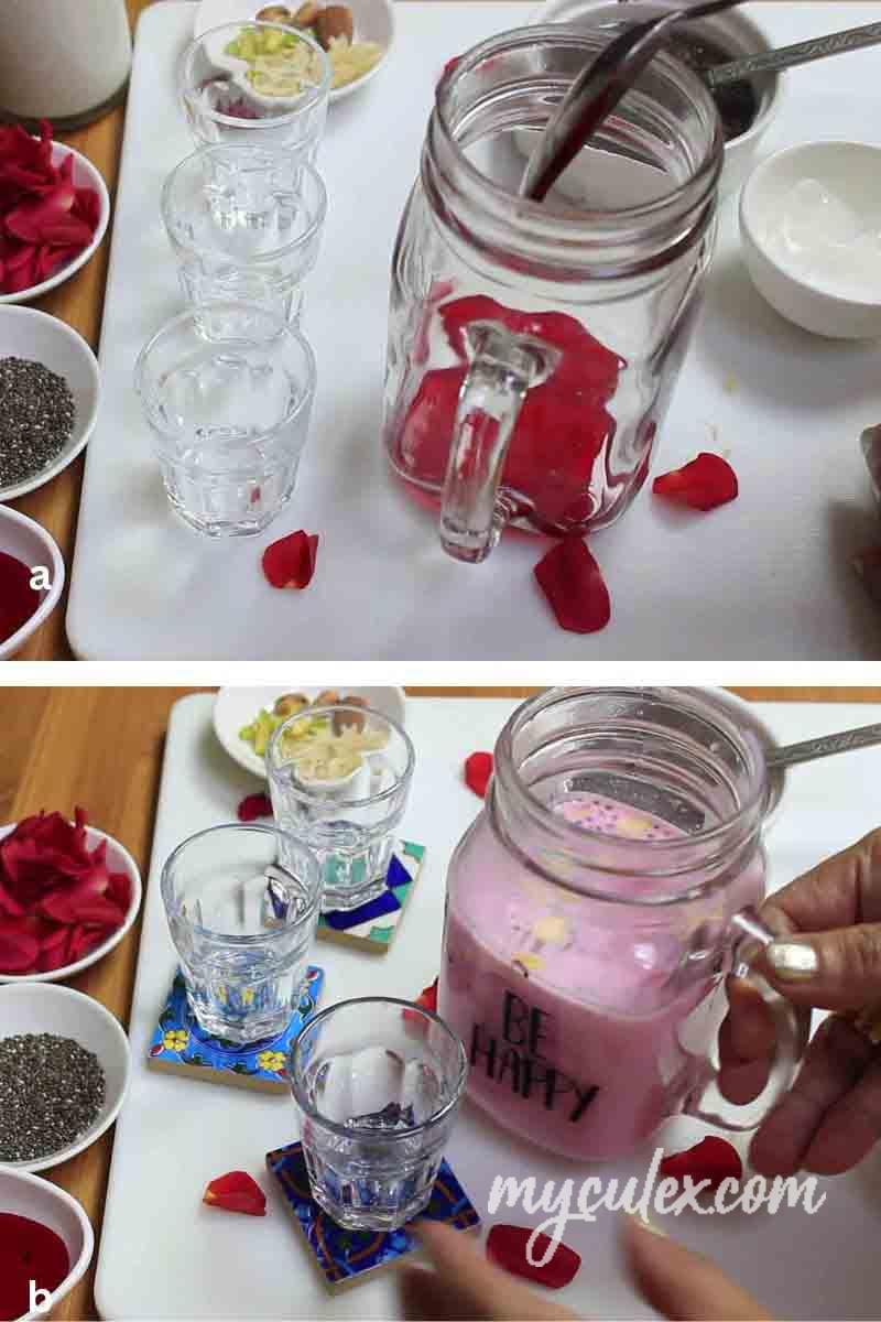 Rose Milk with Chia Seeds • My Culinary Expressions
