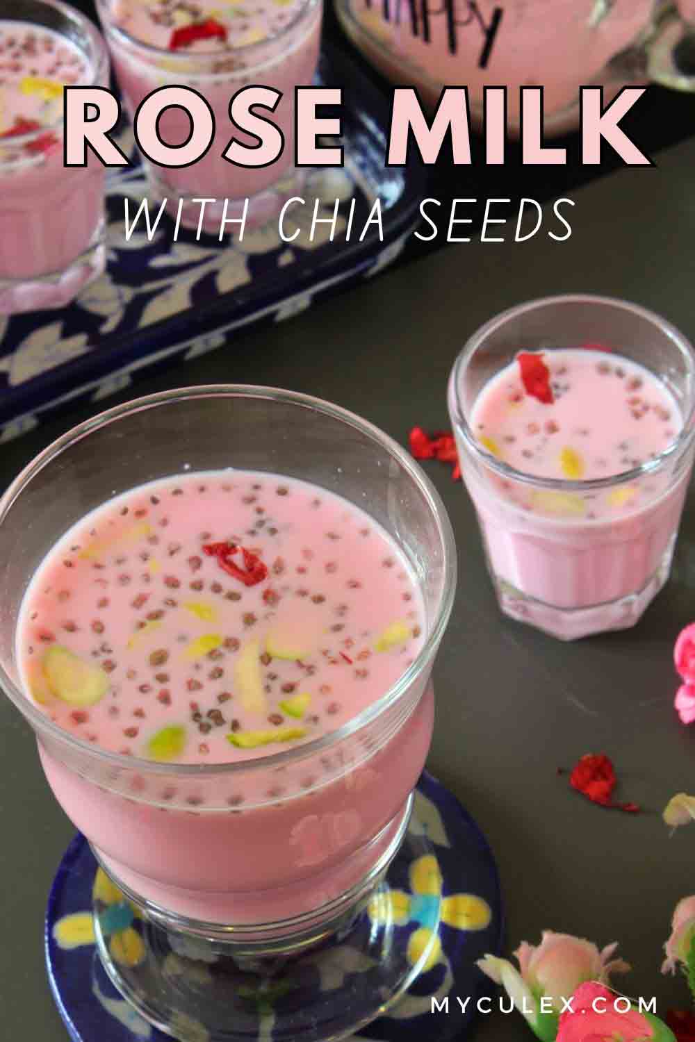 Rose Milk with Chia Seeds • My Culinary Expressions